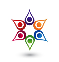 People together teamwork logo Royalty Free Vector Image
