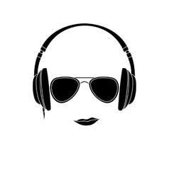 Headphones stencil Royalty Free Vector Image - VectorStock