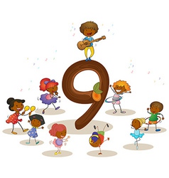 Number nine Royalty Free Vector Image - VectorStock