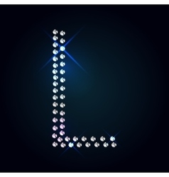 L letter pink bling girly Royalty Free Vector Image