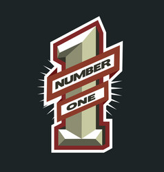 Number one badge icon Royalty Free Vector Image