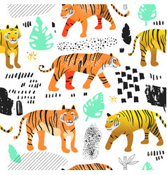 Isolated picture cute tiger Royalty Free Vector Image