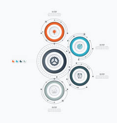 Infographics template four options with circle Vector Image