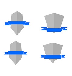 Shield with ribbon collection set Royalty Free Vector Image