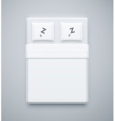 Bed from top view with pillows Royalty Free Vector Image