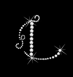 L letter pink bling girly Royalty Free Vector Image