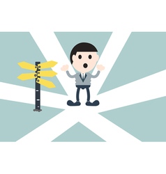 Man at crossroads Royalty Free Vector Image - VectorStock