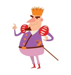 Fat king cartoon coloring page Royalty Free Vector Image