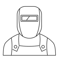 Welding mask icon outline style Royalty Free Vector Image
