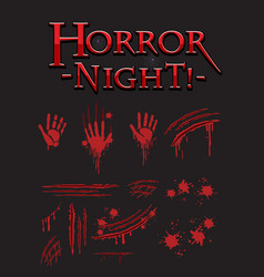 Night of the dread text design with bloody hand Vector Image