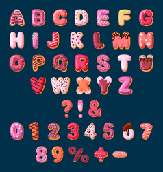 Letter donut alphabet on white Royalty Free Vector Image