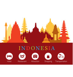 Bali indonesia travel and attraction Royalty Free Vector