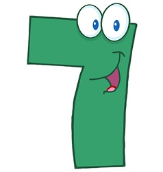 Funny cartoon numbers-7 Royalty Free Vector Image