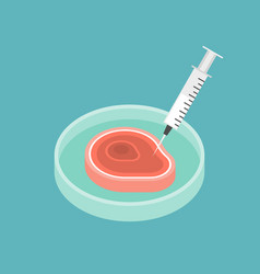 Cultured lab-grown meat infographics synthetic Vector Image