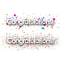 Congratulations banner with blue snowflakes Vector Image