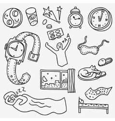 Nights sleep - doodles set Royalty Free Vector Image