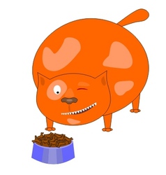 Hungry cat cartoon Royalty Free Vector Image - VectorStock