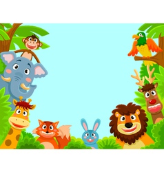 Animal cartoon frame Royalty Free Vector Image