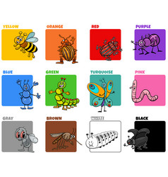 Primary colors cartoon set Royalty Free Vector Image