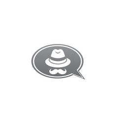 Inspector with hat and mustache for logo design Vector Image