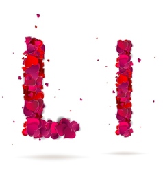 L letter pink bling girly Royalty Free Vector Image