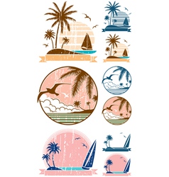 Print palm sea Royalty Free Vector Image - VectorStock