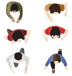People standing top view set 9 Royalty Free Vector Image