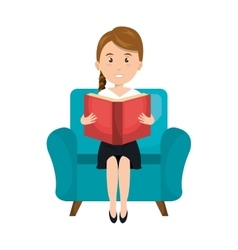 Avatar woman sitting on couch Royalty Free Vector Image