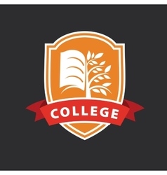 Logo tree and the book for college Royalty Free Vector Image