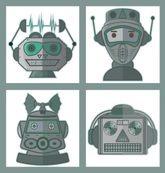 Cartoon strong robot and colorful Royalty Free Vector Image