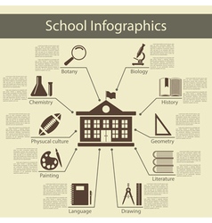 Education School Template Design Infographic Vector Image