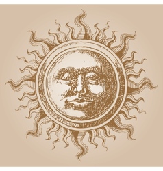 Sun icons retro engraving Royalty Free Vector Image