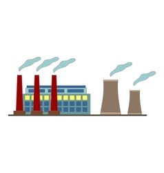 Factory building red icon in the flat style Vector Image