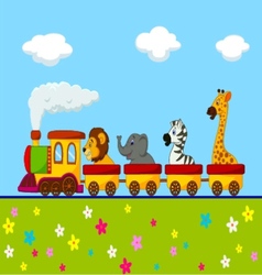 Animal train cartoon Royalty Free Vector Image