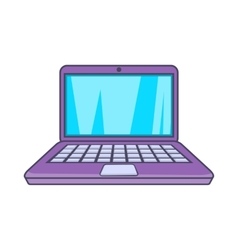 Pink laptop icon in cartoon style Royalty Free Vector Image