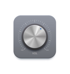 Metallic volume button icon Royalty Free Vector Image