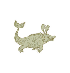 Heraldic sea monsters Royalty Free Vector Image