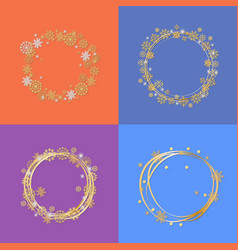 Collection with circle frames Royalty Free Vector Image