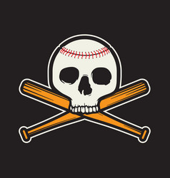 Skull baseball mascot Royalty Free Vector Image