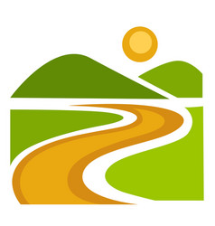 Landscape mountains and meadow corporate identity Vector Image
