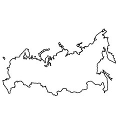 Russia Black White Map Royalty Free Vector Image