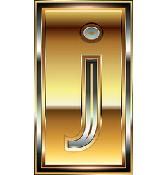 J gold letter with swirly ornaments Royalty Free Vector