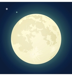 Couple on a hill sitting under the moonlight Vector Image