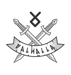 Valhalla symbol of scandinavian ancient viking Vector Image