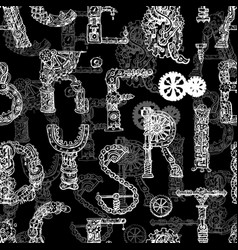 Mechanical letter g engraving Royalty Free Vector Image