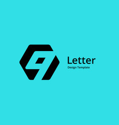 Letter q or number 9 construction logo icon Vector Image
