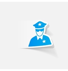Policeman stickers and badges set with police car Vector Image