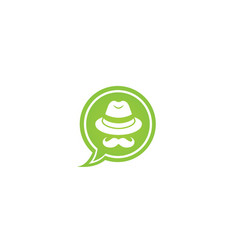 Inspector with hat and mustache for logo design Vector Image