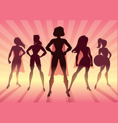 Girls power feminism concept female profiles Vector Image