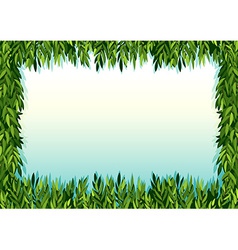 Border design with tree and fence Royalty Free Vector Image